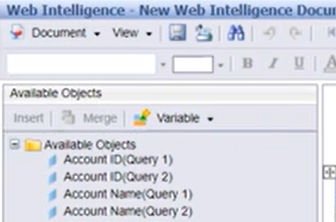 Basic Example of Steps to merge reports from different universes