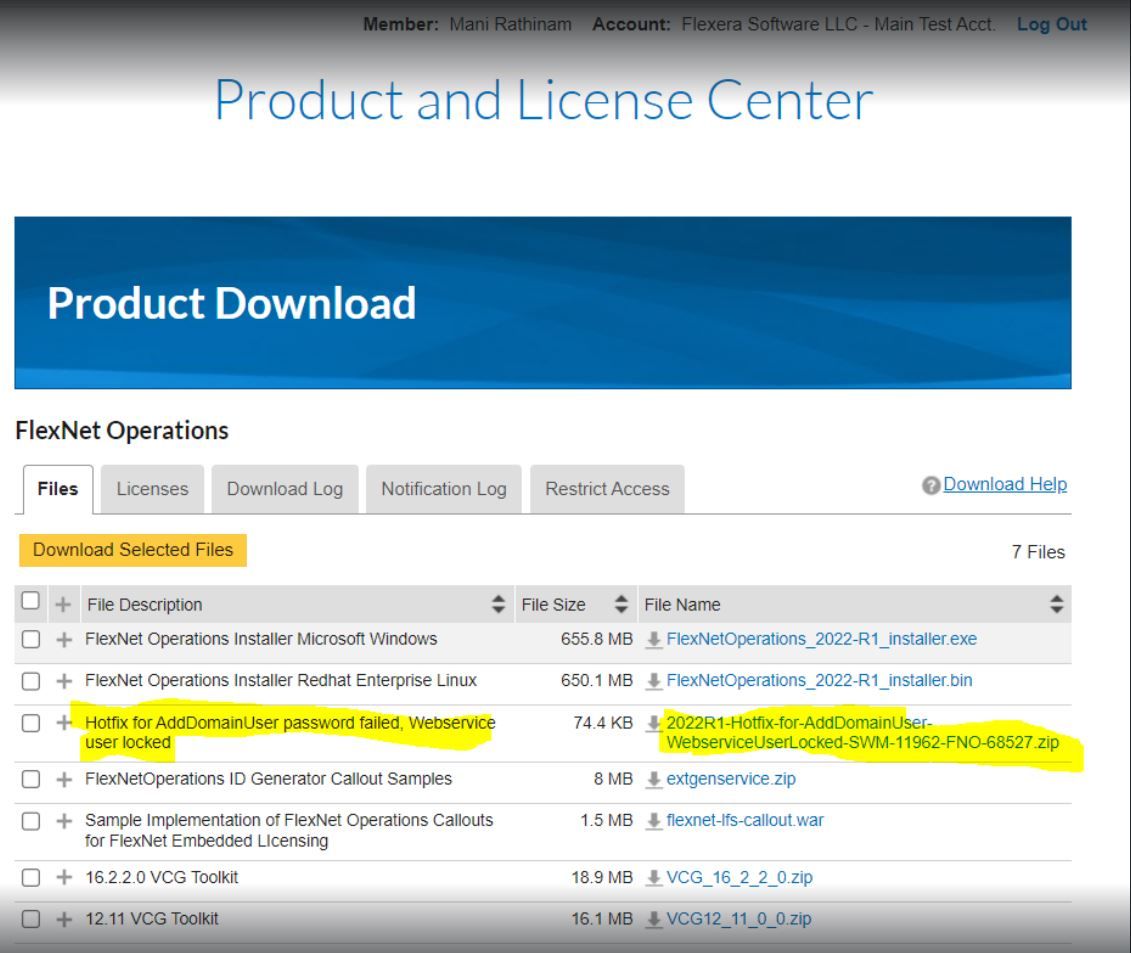 Hotfix for LDAP user login failed & webservice user locked in Flexnet ...