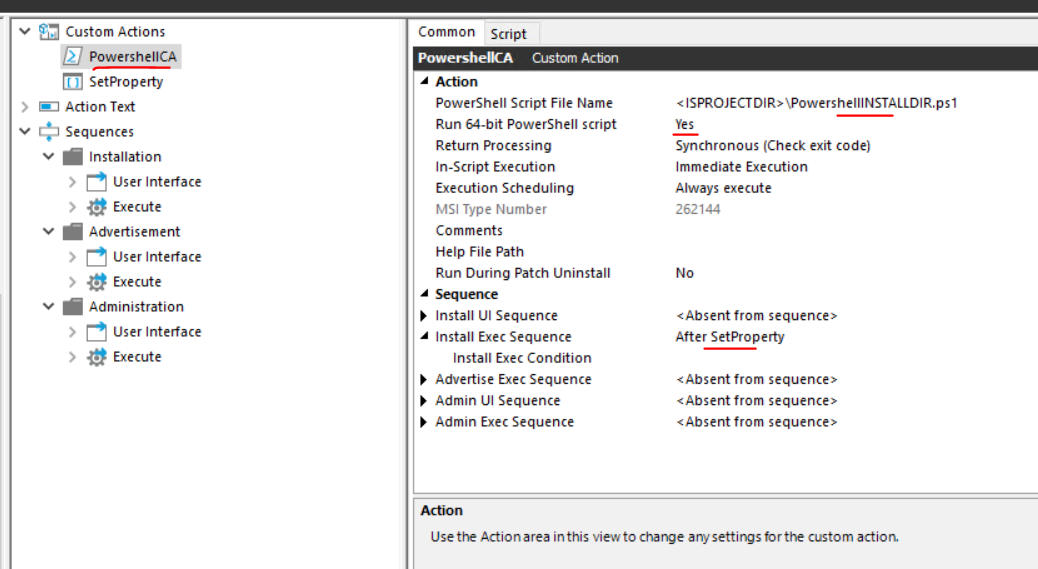 How to access INSTALLDIR property with PowerShell and VBS CustomAction