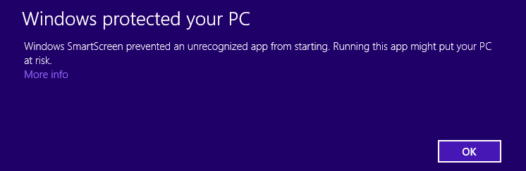 Windows SmartScreen Error