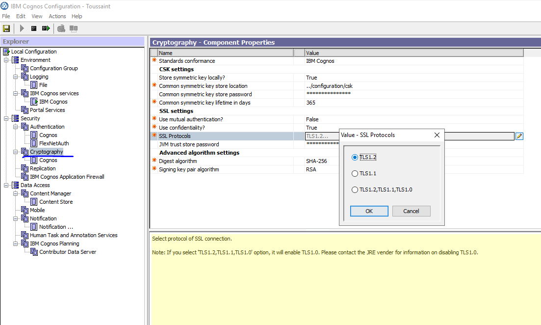 Analytics/Cognos connection to SQL server fails when server is ...