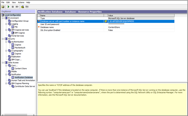 Enable email notifications in Cognos for on-premises configurations